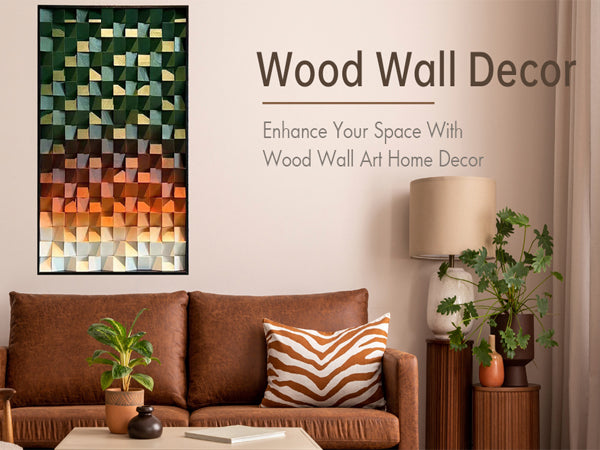 Geometric Acoustic Panel Wood Wall Art-Green – MISCASA
